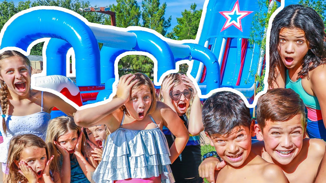 FIRST to SLIDE 100 TIMES DOWN the WATERSLIDE WINS! Challenge! - YouTube