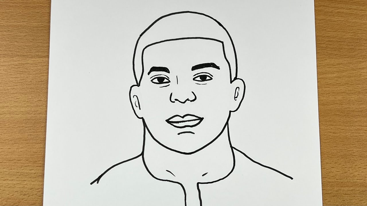 How to draw Kylian Mbappe easy drawing || Easy Marker Drawing # ...