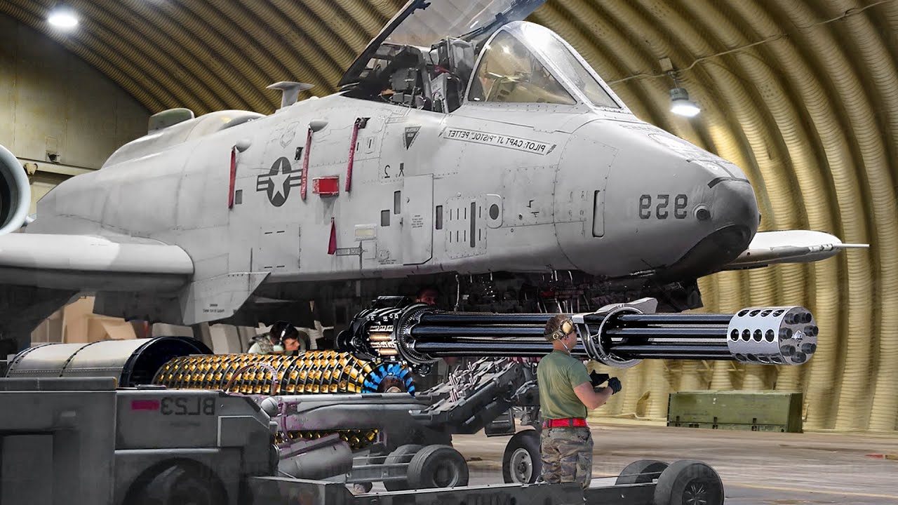 How They Install the Monstrously Powerful US GAU-8 Gatling Gun - YouTube