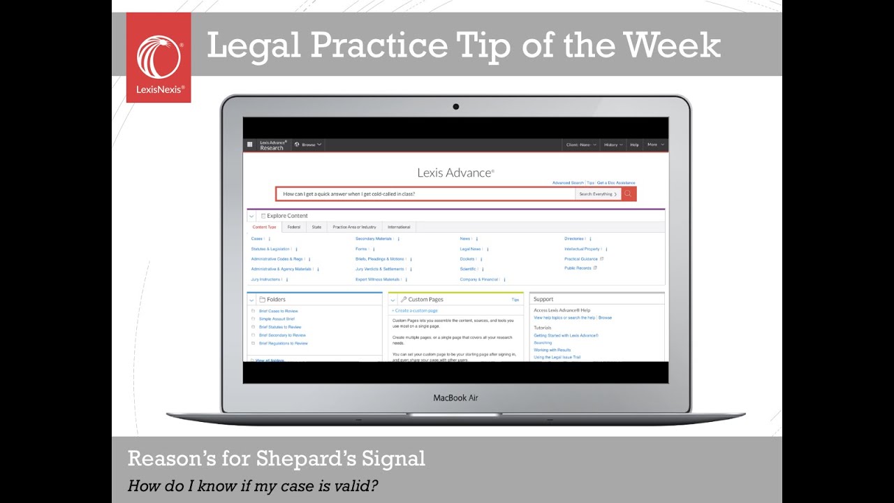 Legal Practice Tip: Reason for Shepard's Signal - YouTube