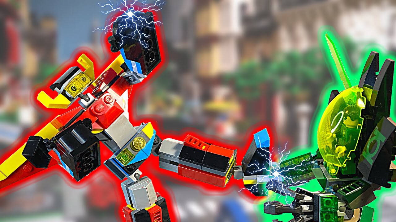 LEGO Mech Fight Stop Motion | Super Robot vs. Green Lantern | LEGO ...