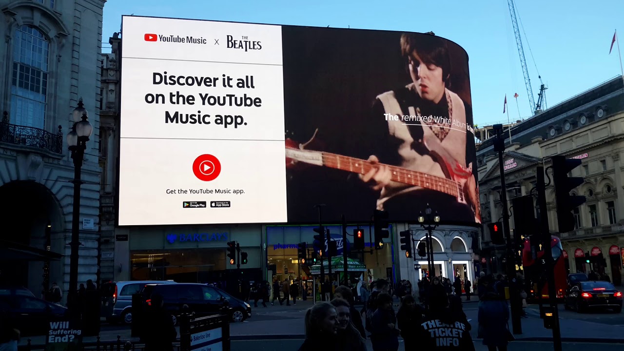 Short White Album ad at Piccadilly Circus, London. - YouTube