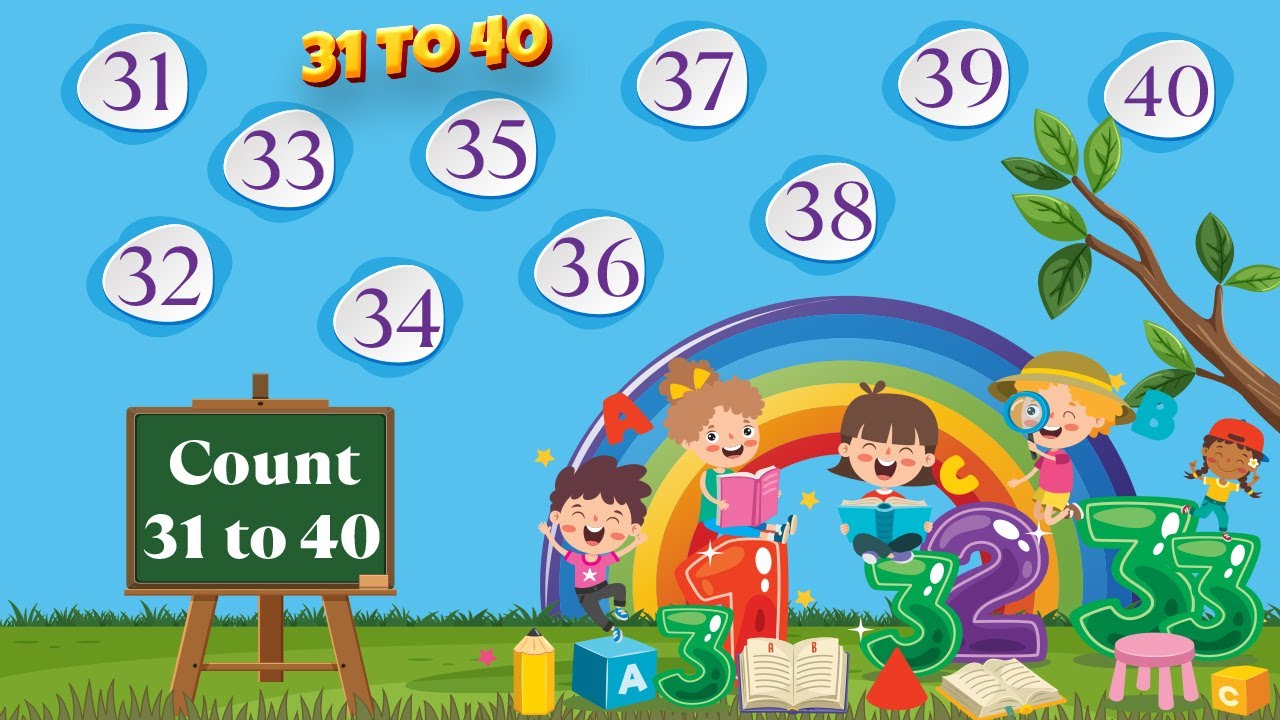 31 to 40 numbers in english | thirty one to forty spelling | 31 to 40 ...