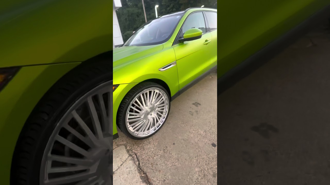 Lime green Jaguar F-Pace on 26” Rucci Wheels - YouTube