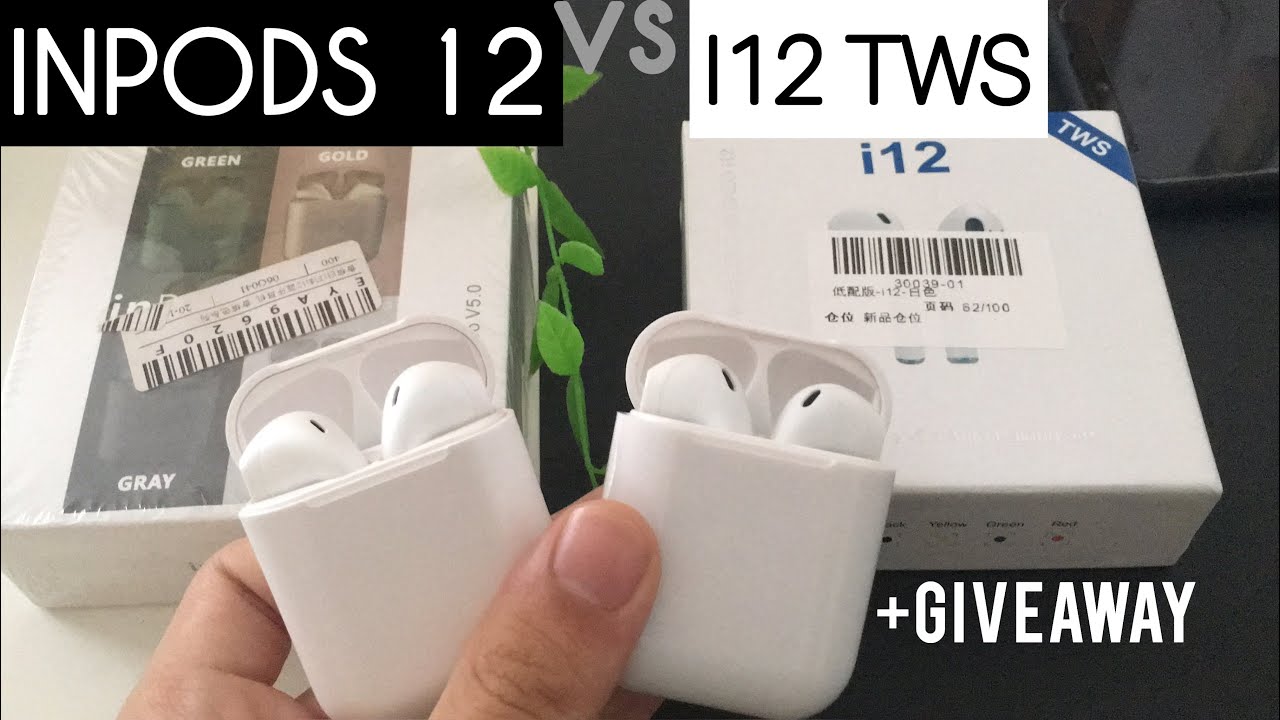 Best selling AirPods clone + AirPods giveaway INPODS 12 vs I12 TWS ...