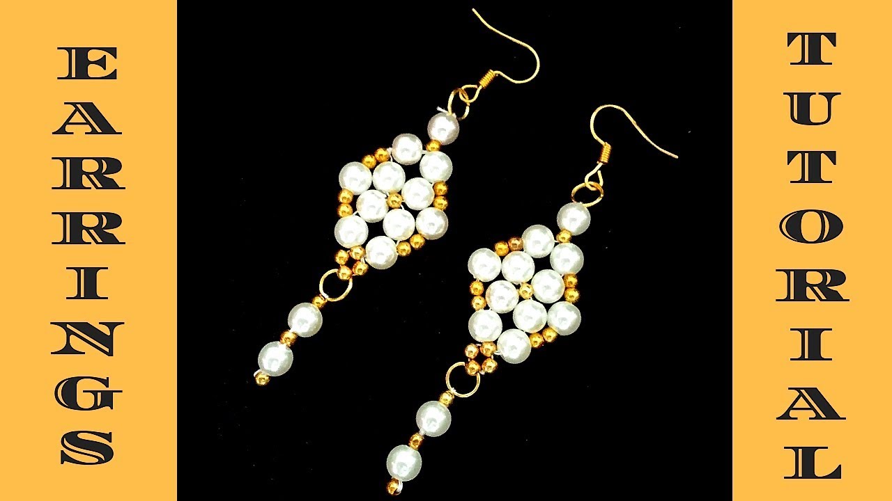 Elegant pearl earrings. Beaded earrings making. DIY earrings-easy ...