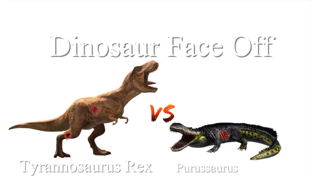 Dinosaur face off Tyrannosaurus Rex vs Purussaurus - YouTube