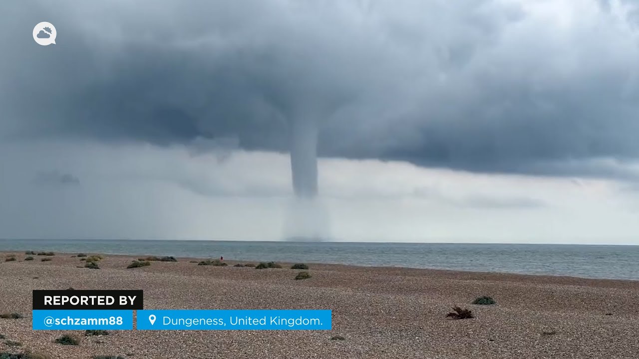 Spectacular waterspout near Dungeness, UK - YouTube