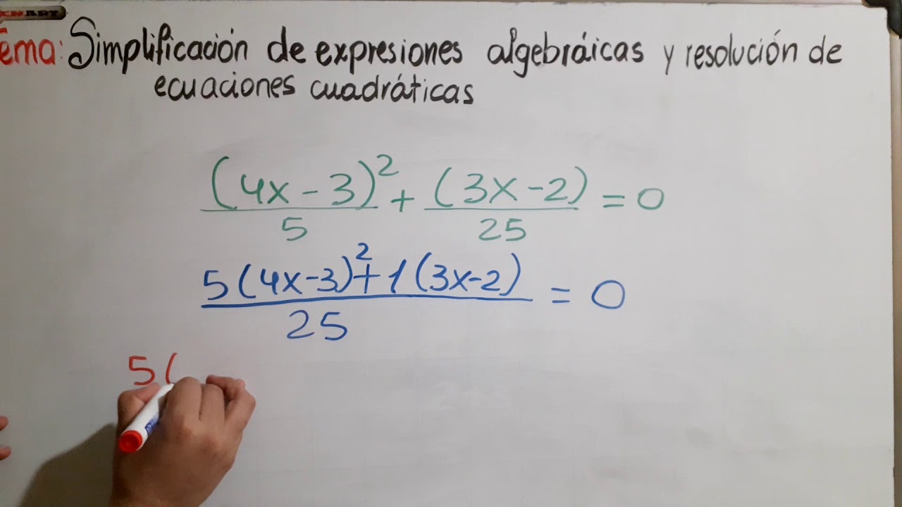 Simplificación de expresiones algebraicas y resolución de ecuaciones ...