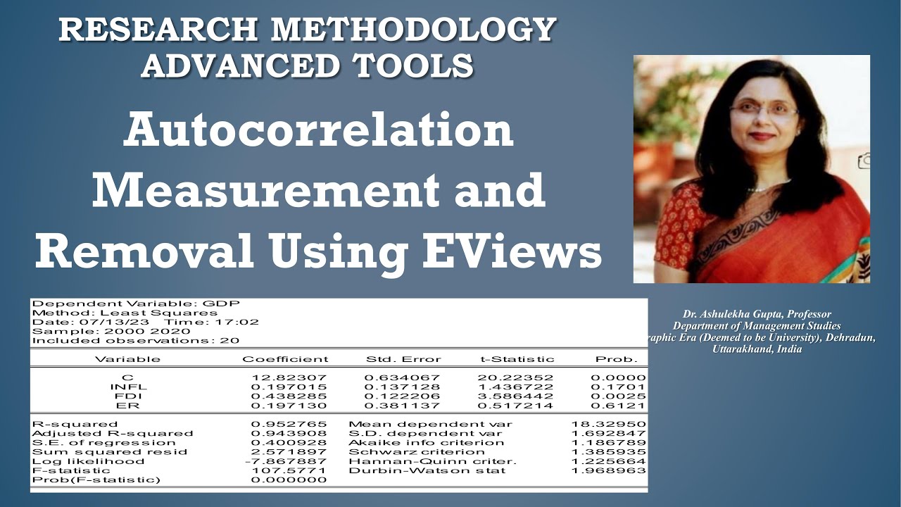 Autocorrelation Measurement And Removal Using EViews regression eviews autocorrelation-measurement-and-removal-using-eviews-regression-eviews