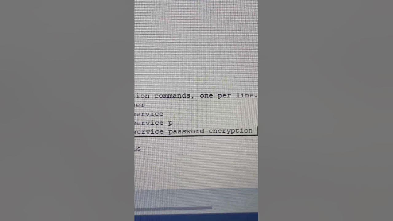 Encrypt Plaintext Passwords Packet Tracer Youtube