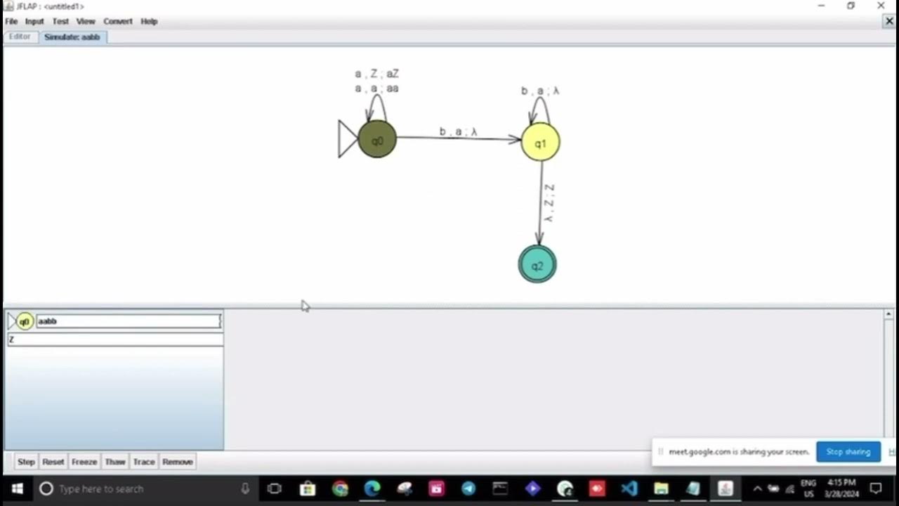 Pushdown Automata Simulation Using JFlap - YouTube
