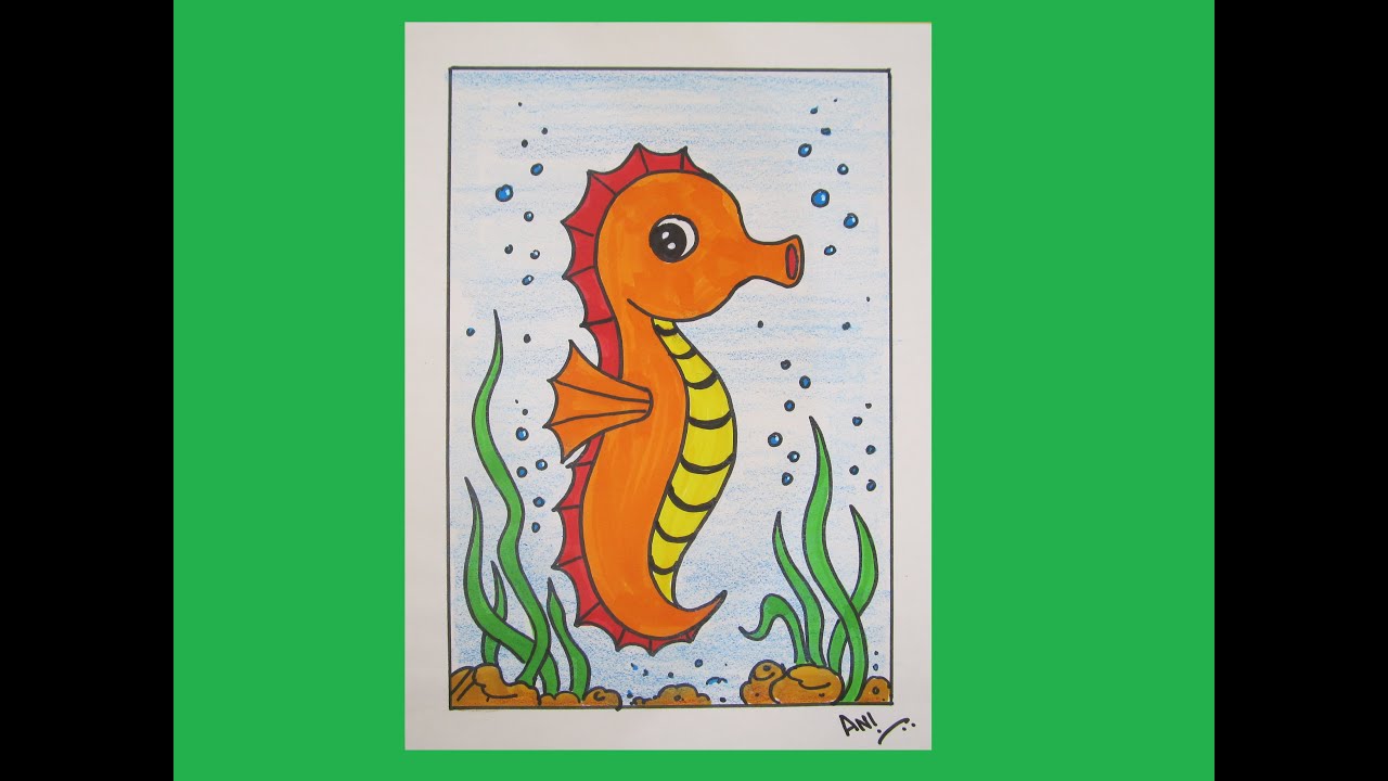 How to Draw an Easy Seahorse - YouTube
