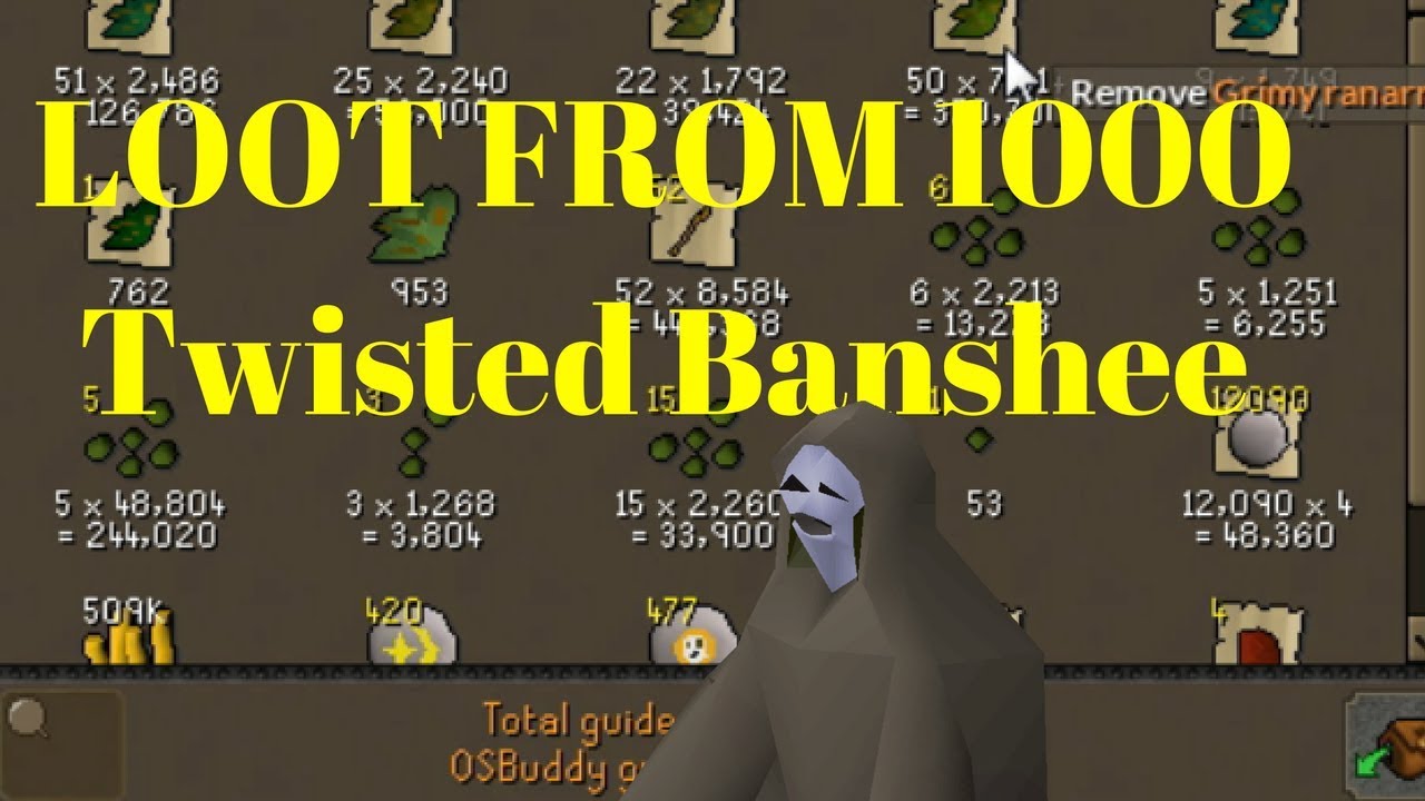 LOOT FROM 1000 Twisted Banshee (10+ hours) - OSRS - YouTube