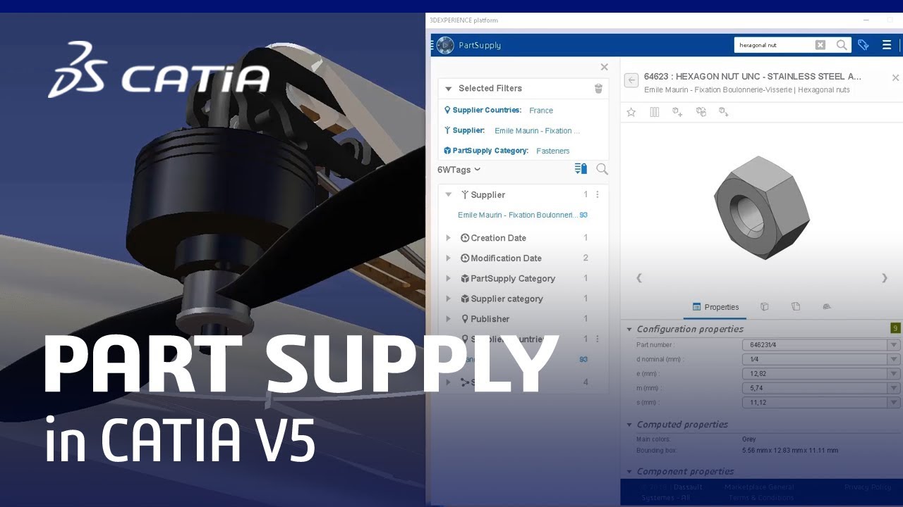 3DEXPERIENCE MARKETPLACE Part Supply in CATIA V5 - YouTube