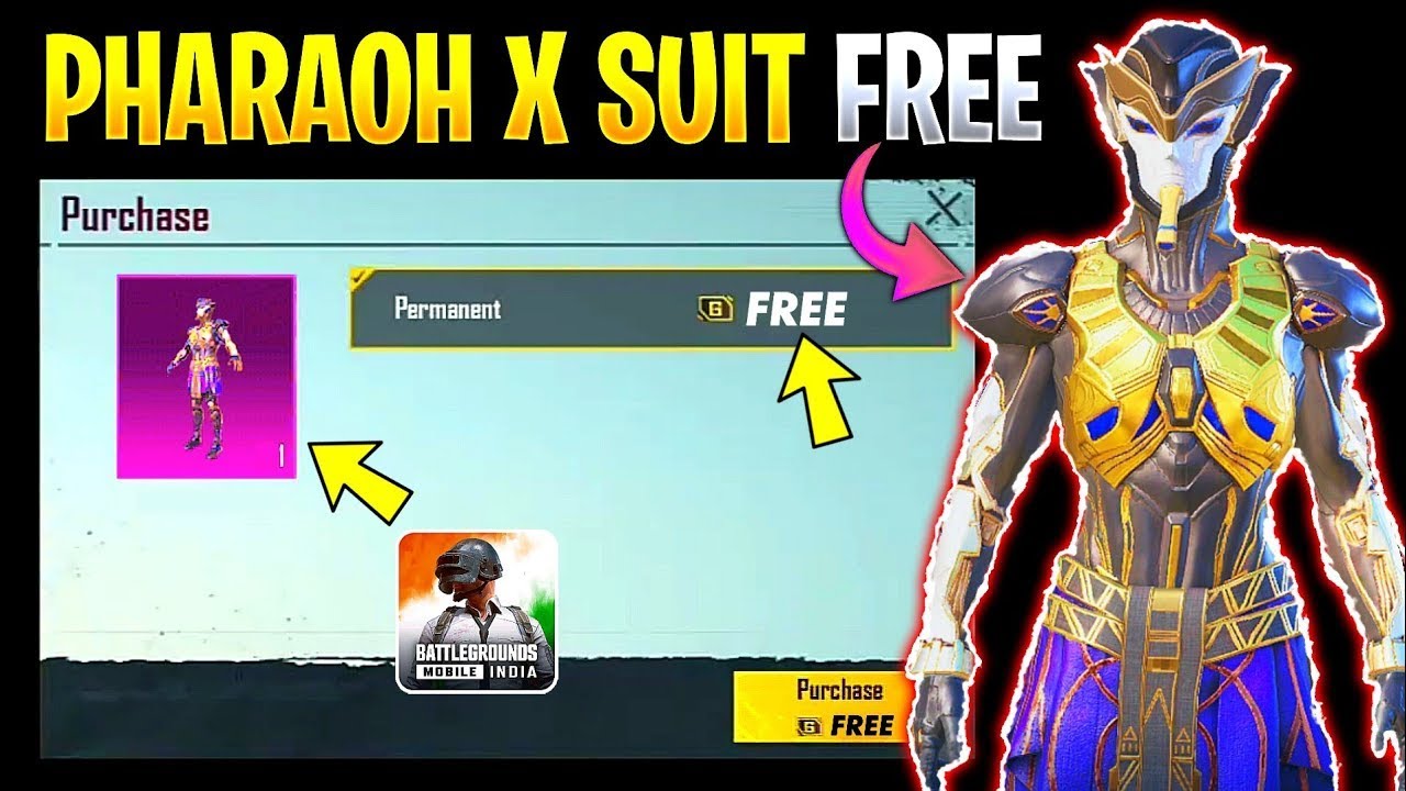 FREE PHARAOH X SUIT | HOW TO GET PHARAOH X SUIT IN BGMI PUBGM | PUBGM ...