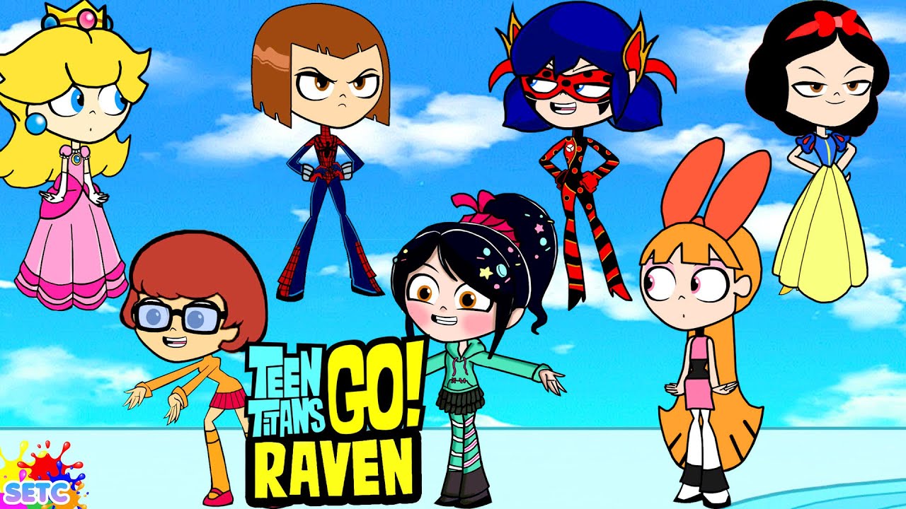 Teen Titans Go! Raven vs. Princess Peach Blossom and friends! Cartoon ...