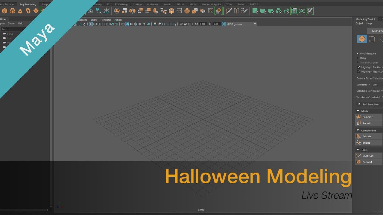 (Maya) Halloween Meshes for Games - Livestream - YouTube