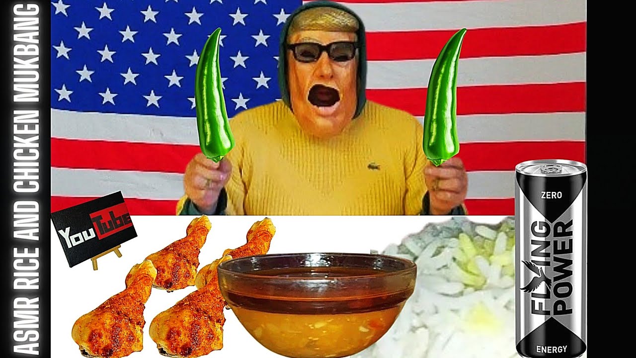 TRUMP ASMR EATING RICE AND CHICKEN MUKBANG - YouTube