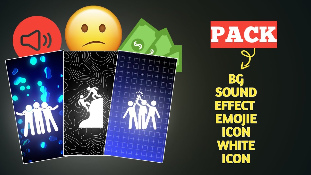 Video Editing Pack: Motion BG | Sound Effect | White Icon | Emojie ...