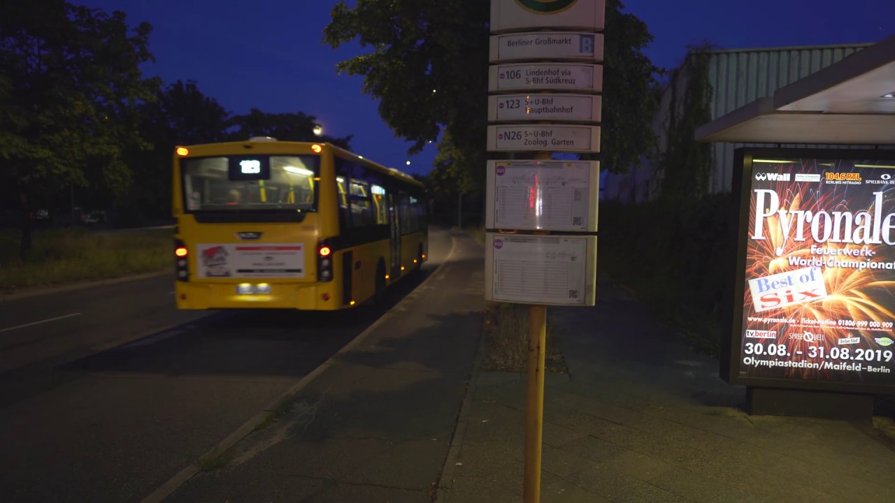 Germany, Berlin, bus 123 night ride from Buchholzweg to Berliner ...