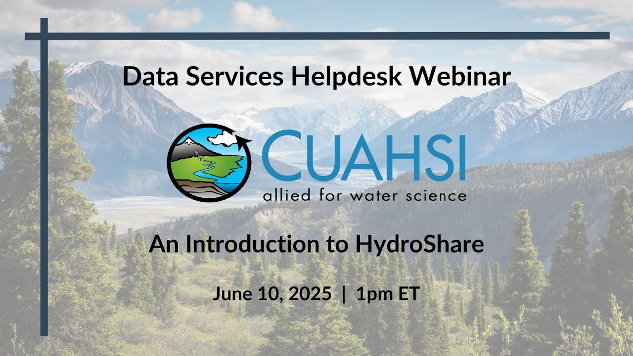 An Introduction to HydroShare- June 10, 2025 - YouTube