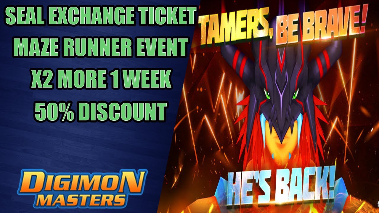 Digimon Masters Bong of Bravery Back Maze Runner Event DMO Att 21/11 ...