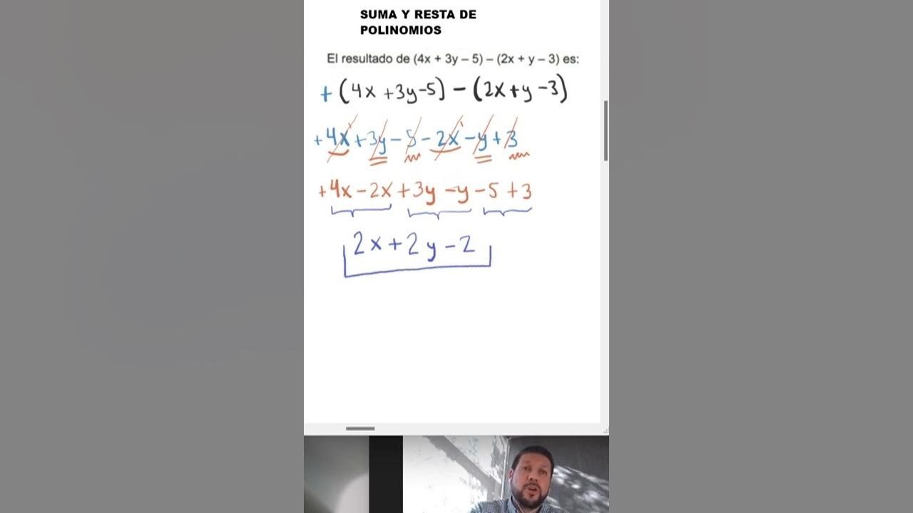 ÁLGEBRA: suma y resta de polinomios - YouTube
