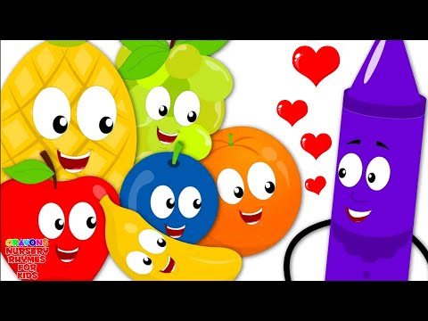 Fruits Song Learn Fruits With Crayons Nursery Rhyme for Kids
