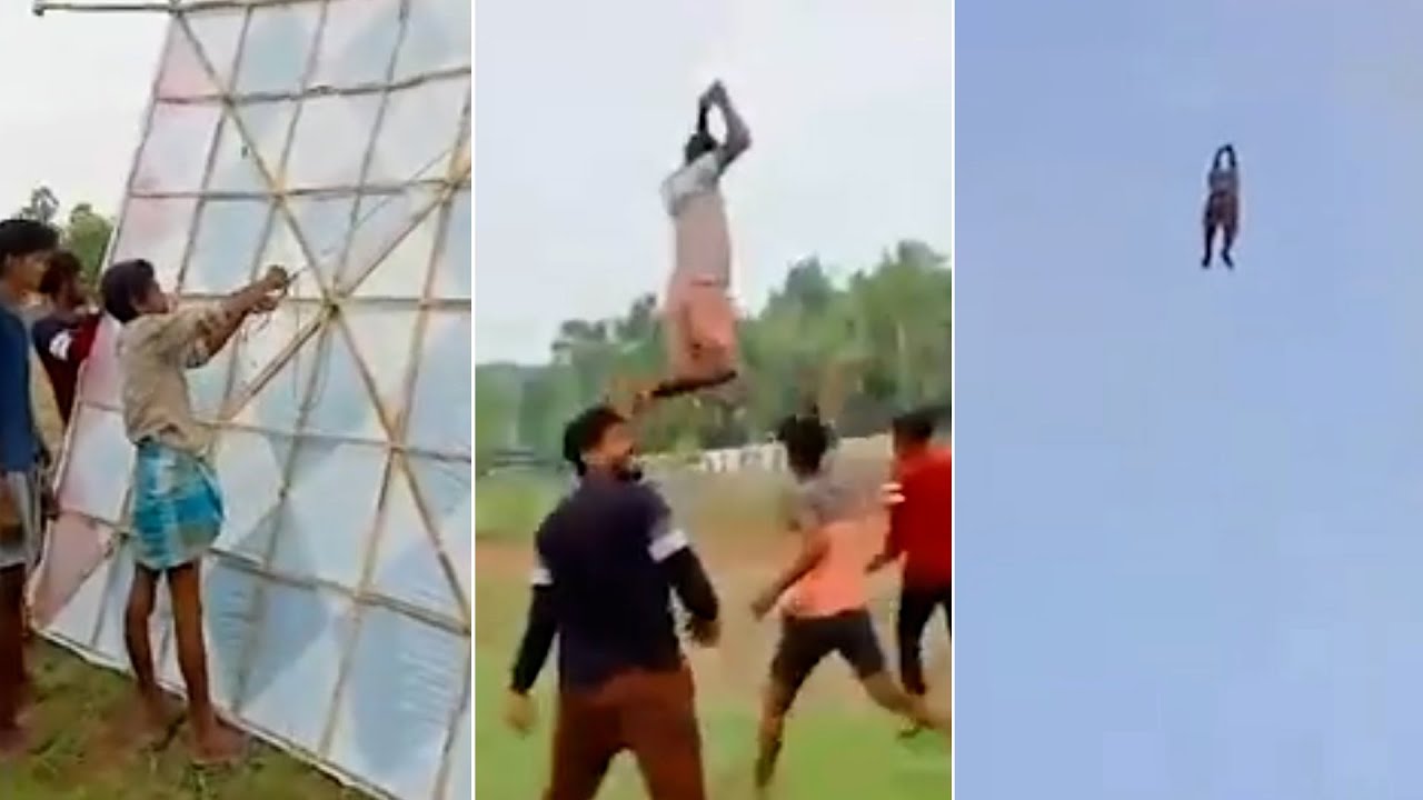 Kite flying Gone Wrong As Man Flies Of 30ft In Air #shorts - YouTube