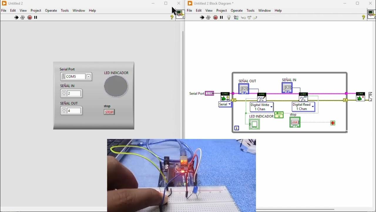 Encendido💥 de Led con Push boton🔼 mediante Arduino y LabVIEW💻 - YouTube