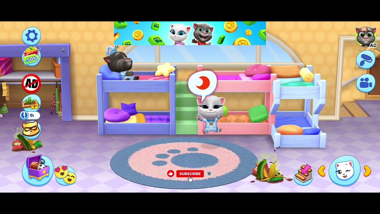 Tom playing with his friends| Talking tom home fun with Angela and Hank ...