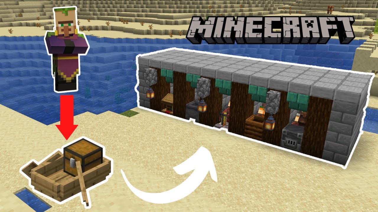 Minecraft Villager Trading Hall with Chest Boats! | Minecraft Tutorial ...