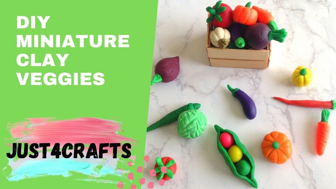 DIY Miniature Clay Veggies | How To Make Realistic Miniature Vegetables ...