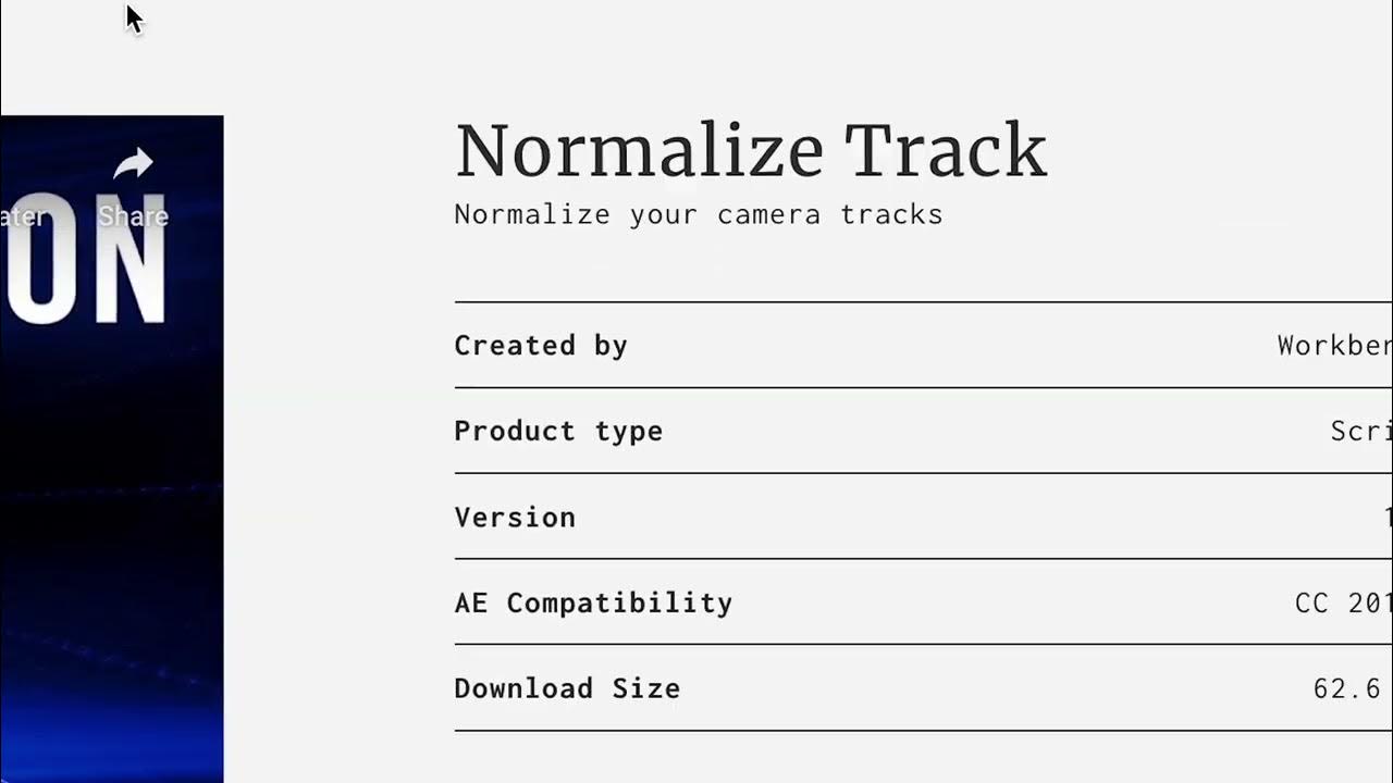 Normalize 3D Camera Track Plugin After Effects - YouTube