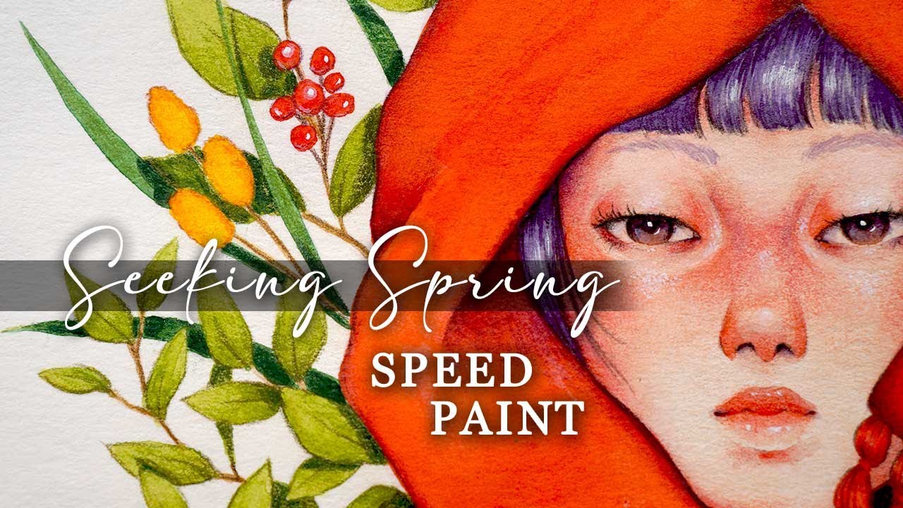 Seeking Spring - Speed Paint - Watercolor and Colored pencil Mix Media ...