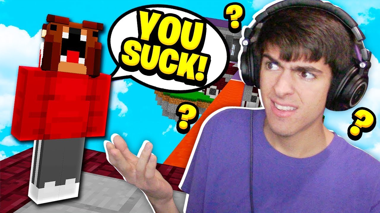 SALTY KID TRIES TO ROAST MY MINECRAFT SKILLS... - YouTube