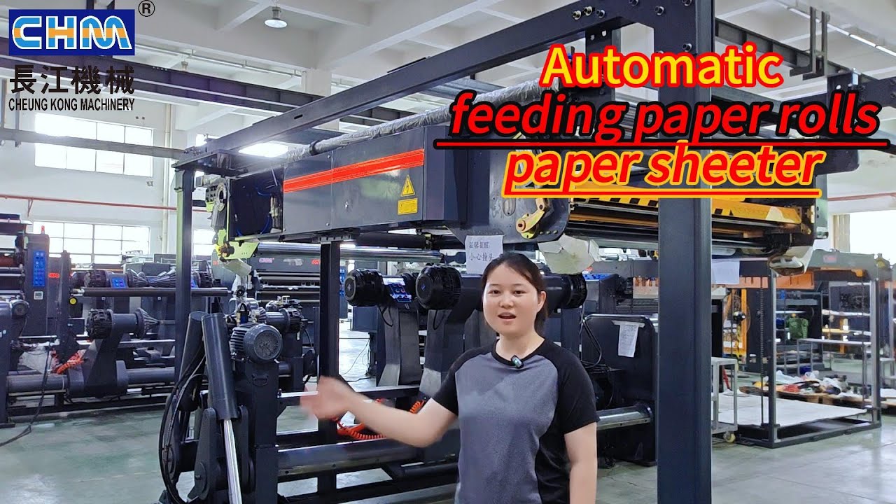 Automatic feeding/splicing paper reels machine#chm #papersheeter# ...