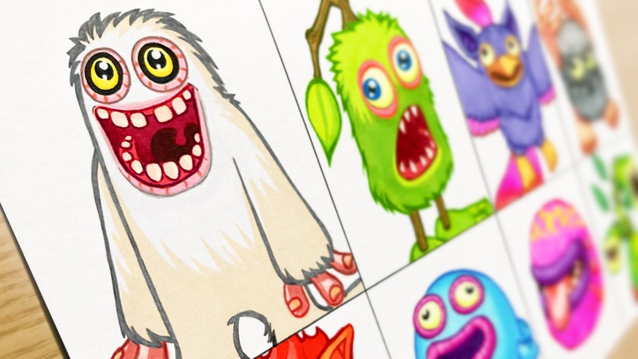 Drawing - Natural Monsters : Mammmott, Noggin, Furcorn [My Singing ...