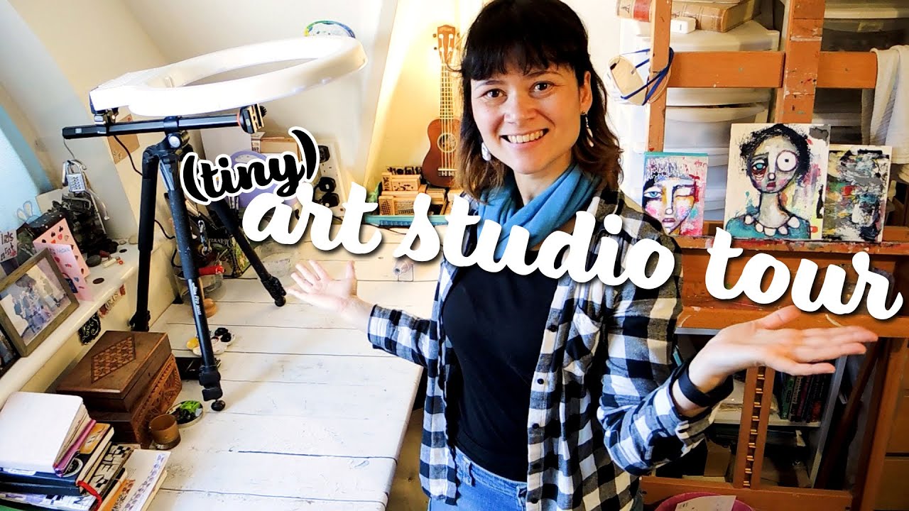 My *tiny* Art Studio Tour! (all in one corner of my bedroom) - YouTube