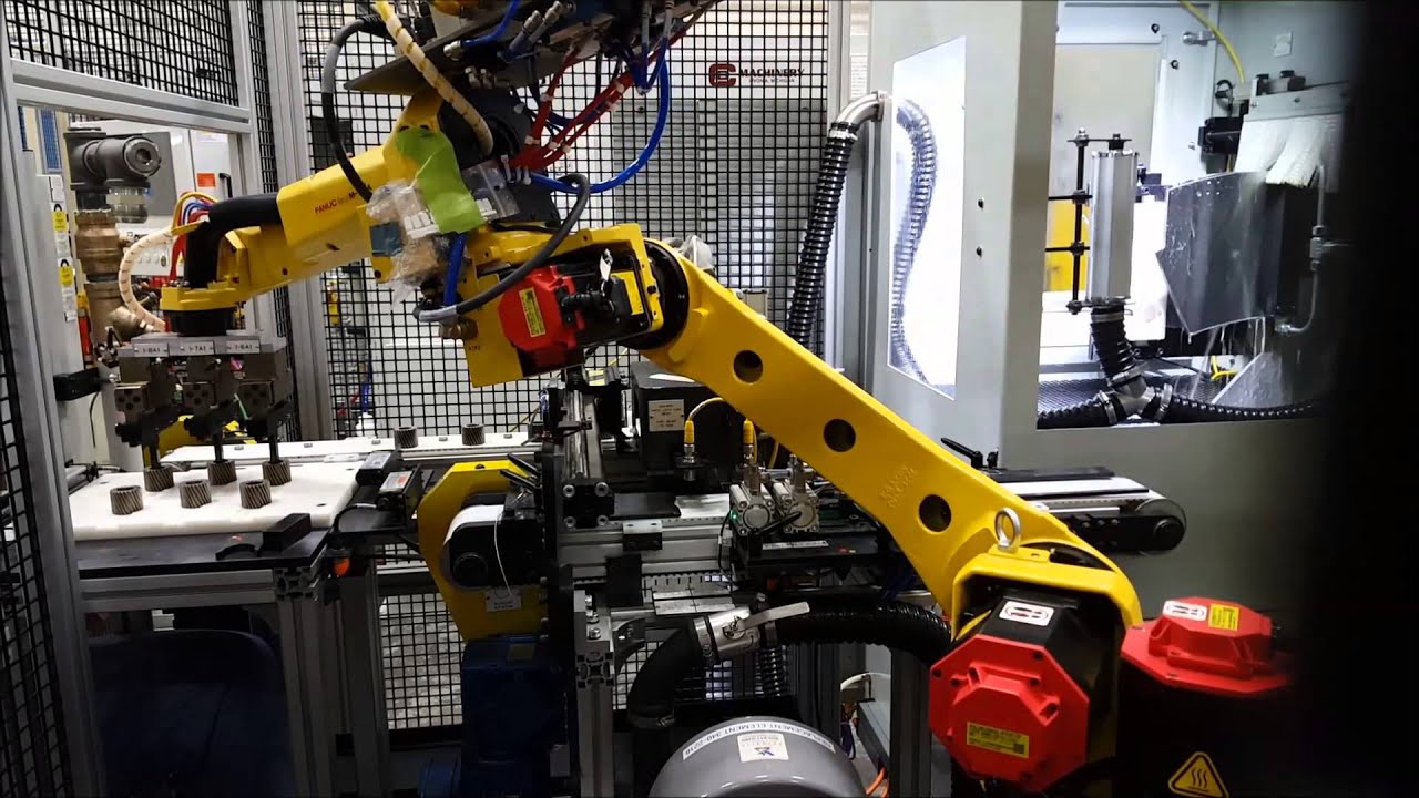 Double Disc Grinding Machine with Fanuc Robot - YouTube
