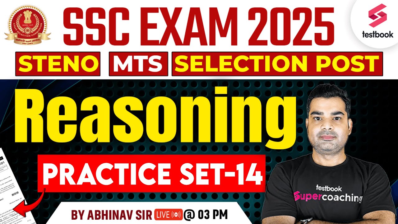 SSC Stenographer MTS & Selection Post Reasoning Practice Set 2025 By ...