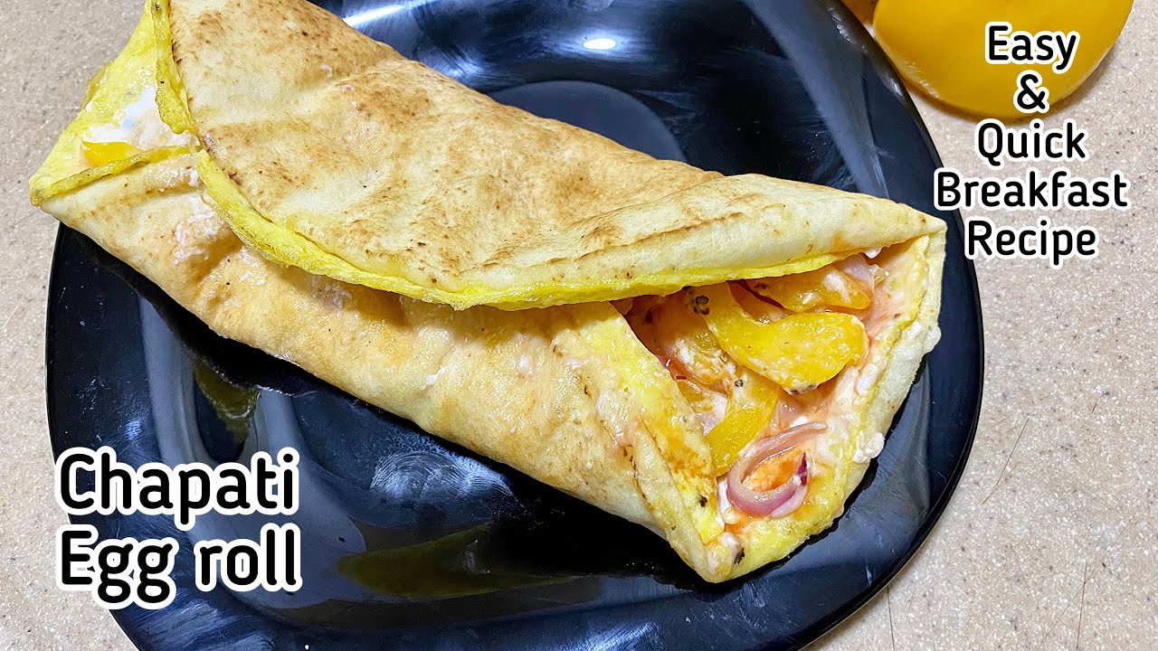 Easy breakfast recipe | chapati egg roll recipe | kubbus egg roll - YouTube