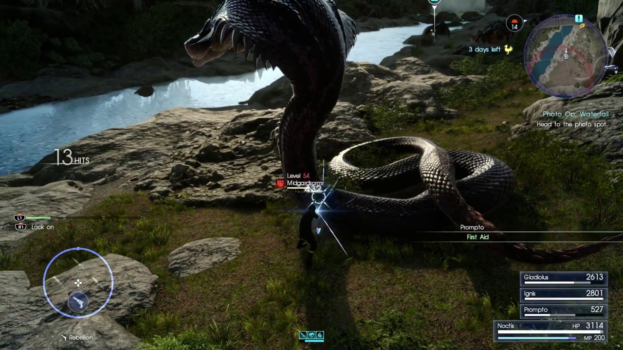 Final Fantasy XV - Midgardsormr Battle (Giant Snake) Greatsnake Scale ...