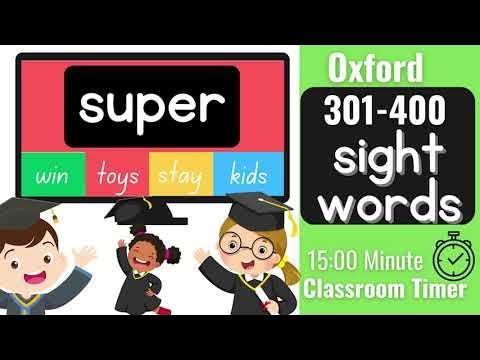 Top 301-400 Sight Words Reading School Poster TV | Kids Classroom Timer ...