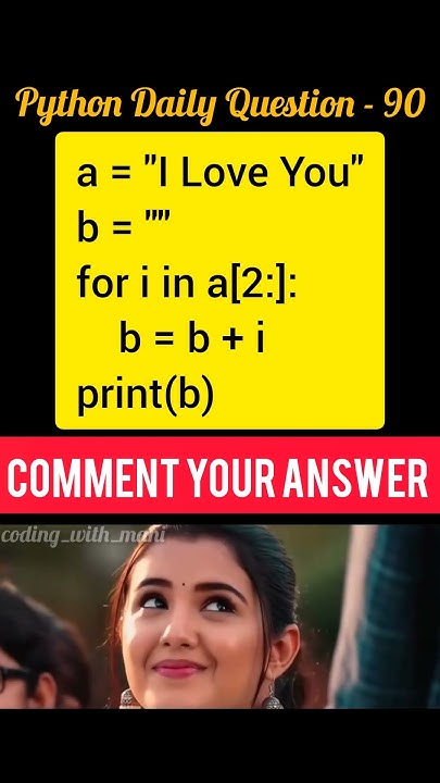 Python Daily Question - 90 #python #code #viral #youtubeshorts #shorts #short #youtube #code # ...