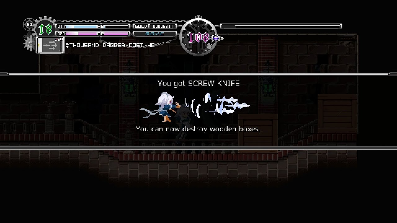 【Touhou Luna Nights】Sakuya obtains the Screw Knife - YouTube