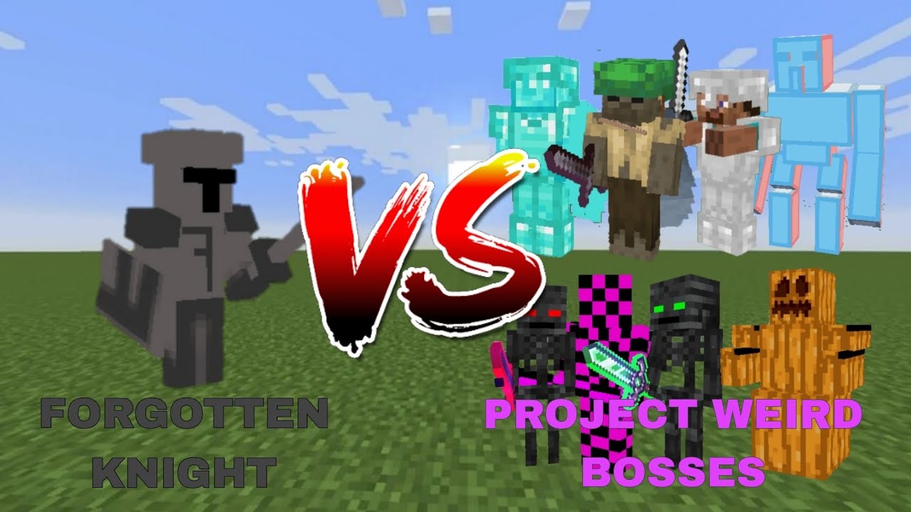 Forgotten Knight vs Project Weird Bosses | minecraft mob battle | - YouTube