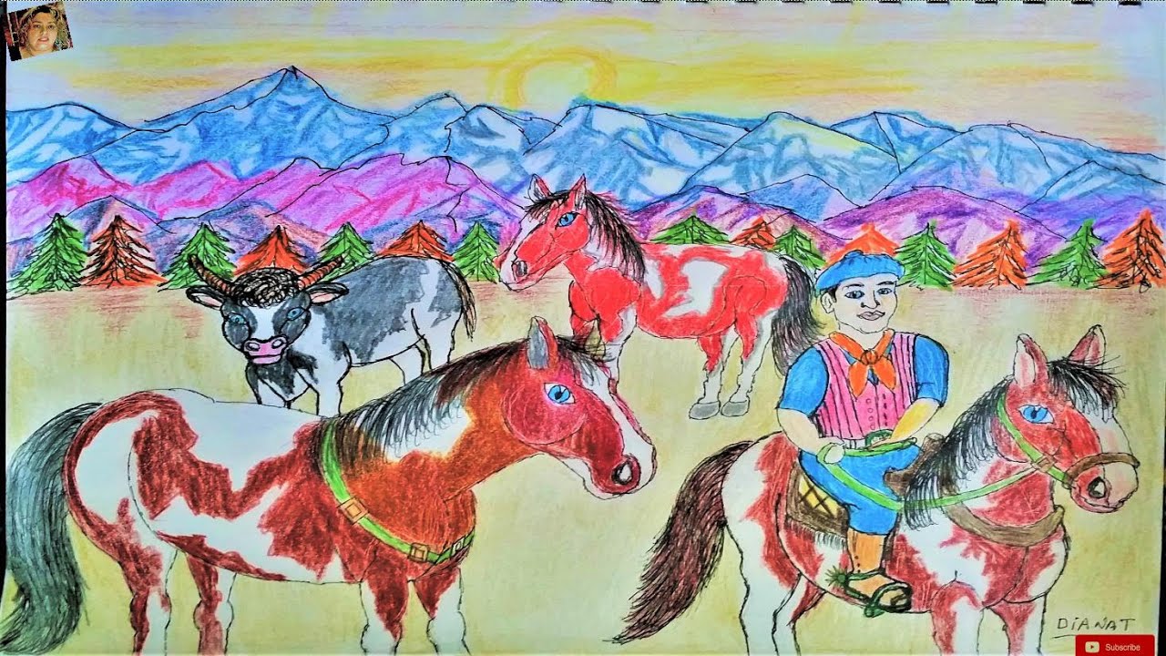 DRAW MENDOZA IN COLOR PENCIL, DIBUJAR MENDOZA LÁPIZ DE COLOR - YouTube