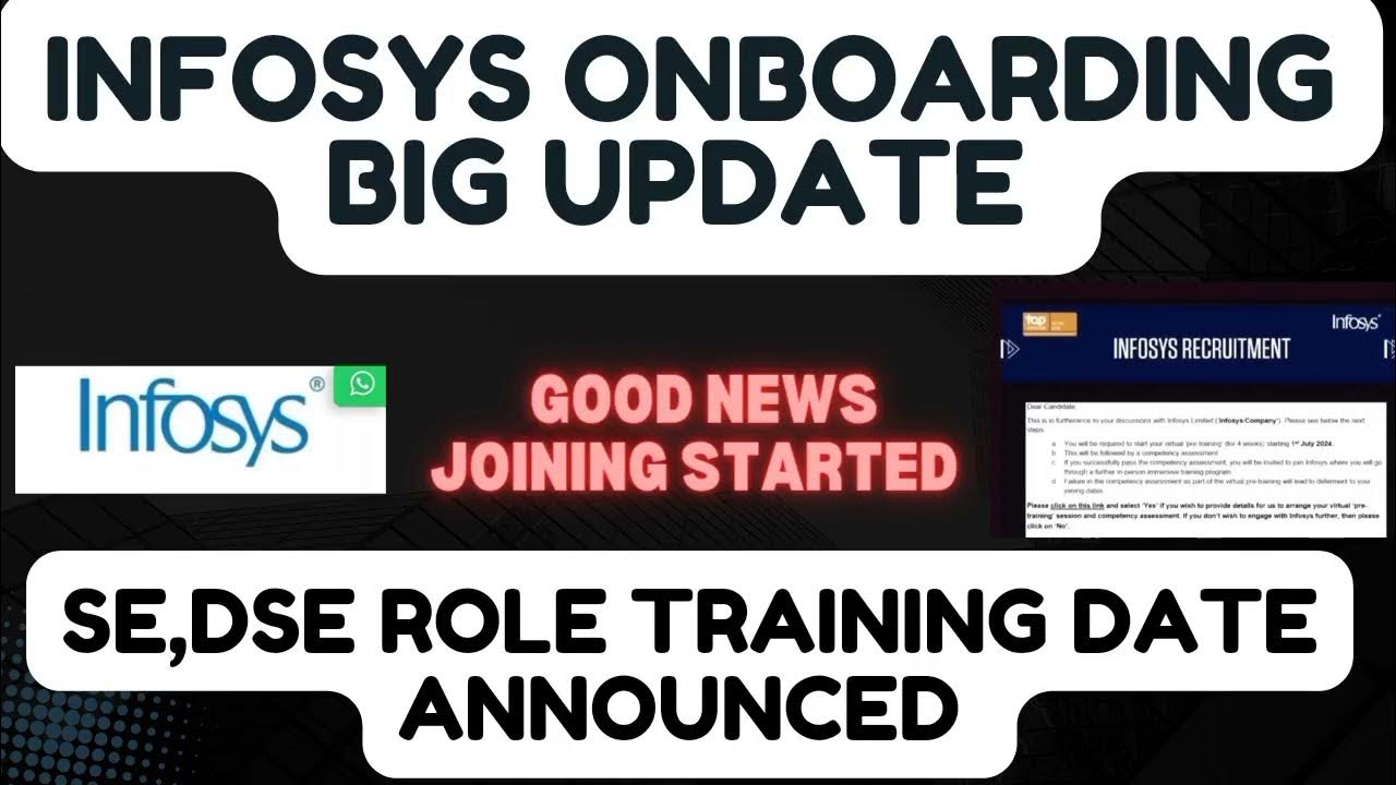Infosys Onboarding update|Infosys SE ,DSE training date announced good news - YouTube